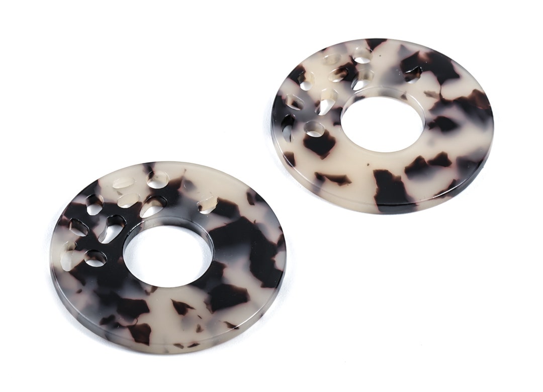 Acetate Circle Charms - Blonde Tortoise Shell Earrings - Circle Earring ...