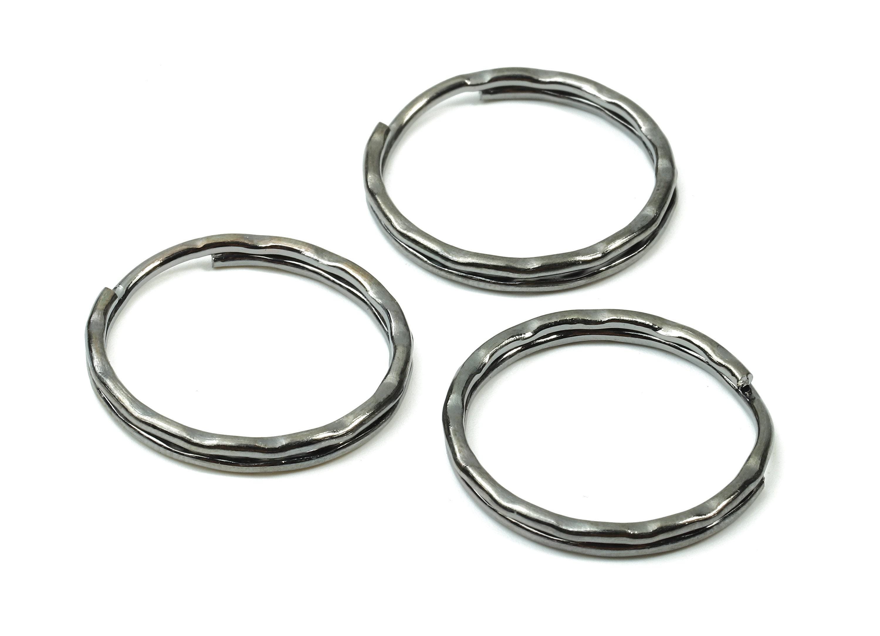 Gunmetal Metal Key Rings - Split Rings - Circle Key Rings - Keychain ...