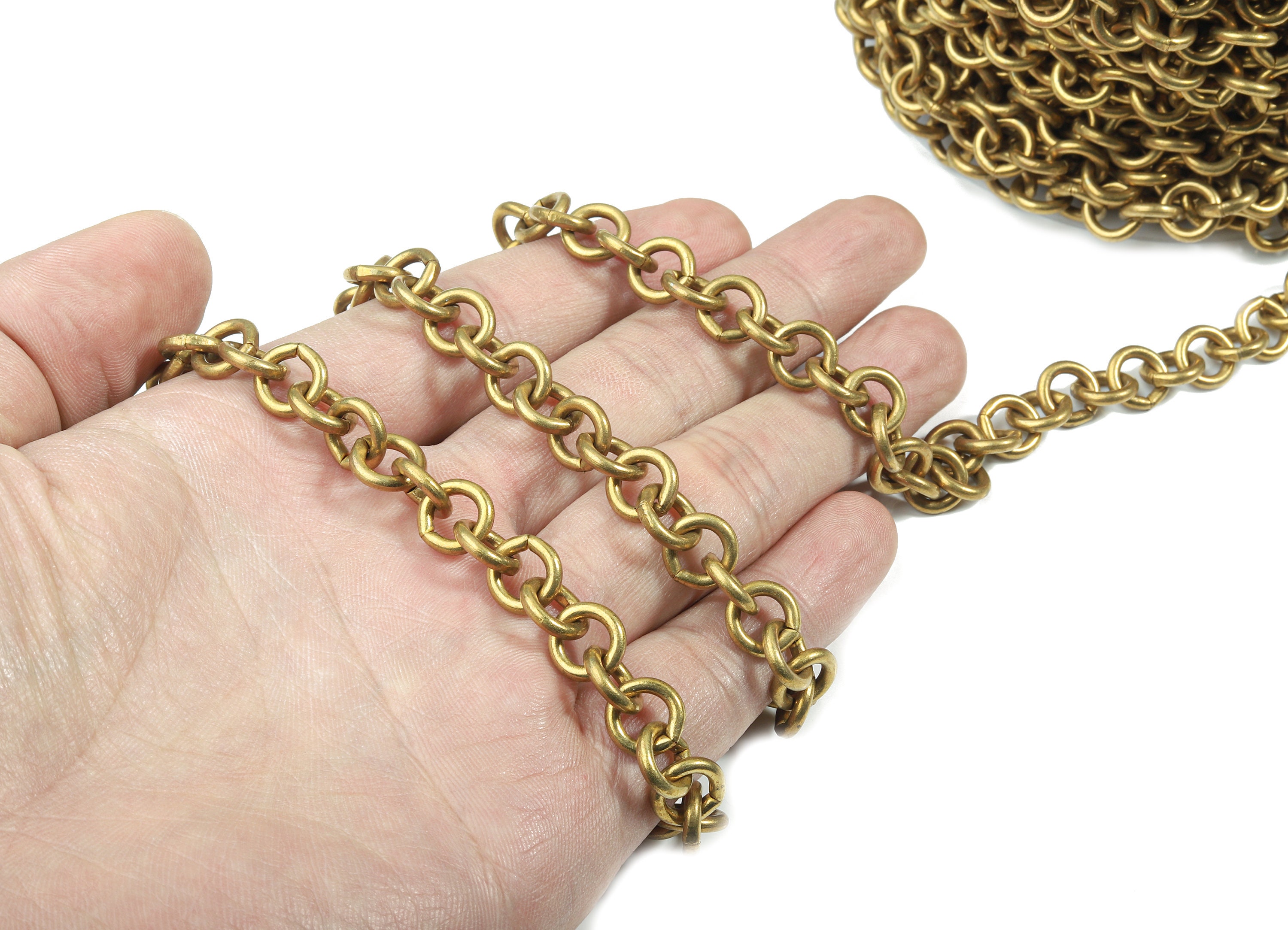 Brass Big Cable Chain Raw Brass Round link Cable Chain | Etsy