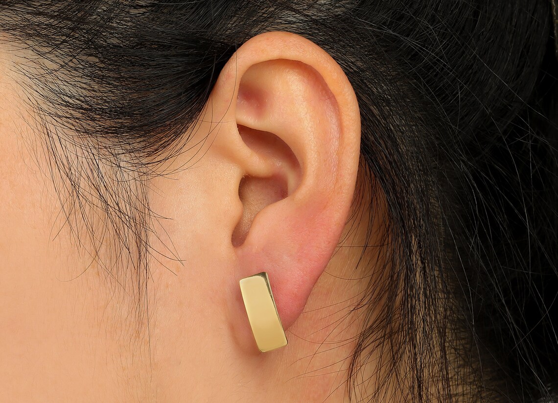 Brass Rectangle Earing Post Brass Rectangle Earring Stud - Etsy