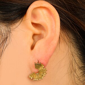 Earrings Stud Raw Brass Earring Post Stainless Steel Stud Left Side Ear ...