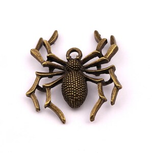 Zinc Alloy Pendant - Spider Shaped - Alloy Charms - Antique Bronze Tone ...