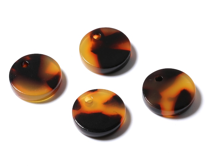 Tortoise Shell Beads,acetate Acrylic Earring Charms,circle Coin Shaped ...