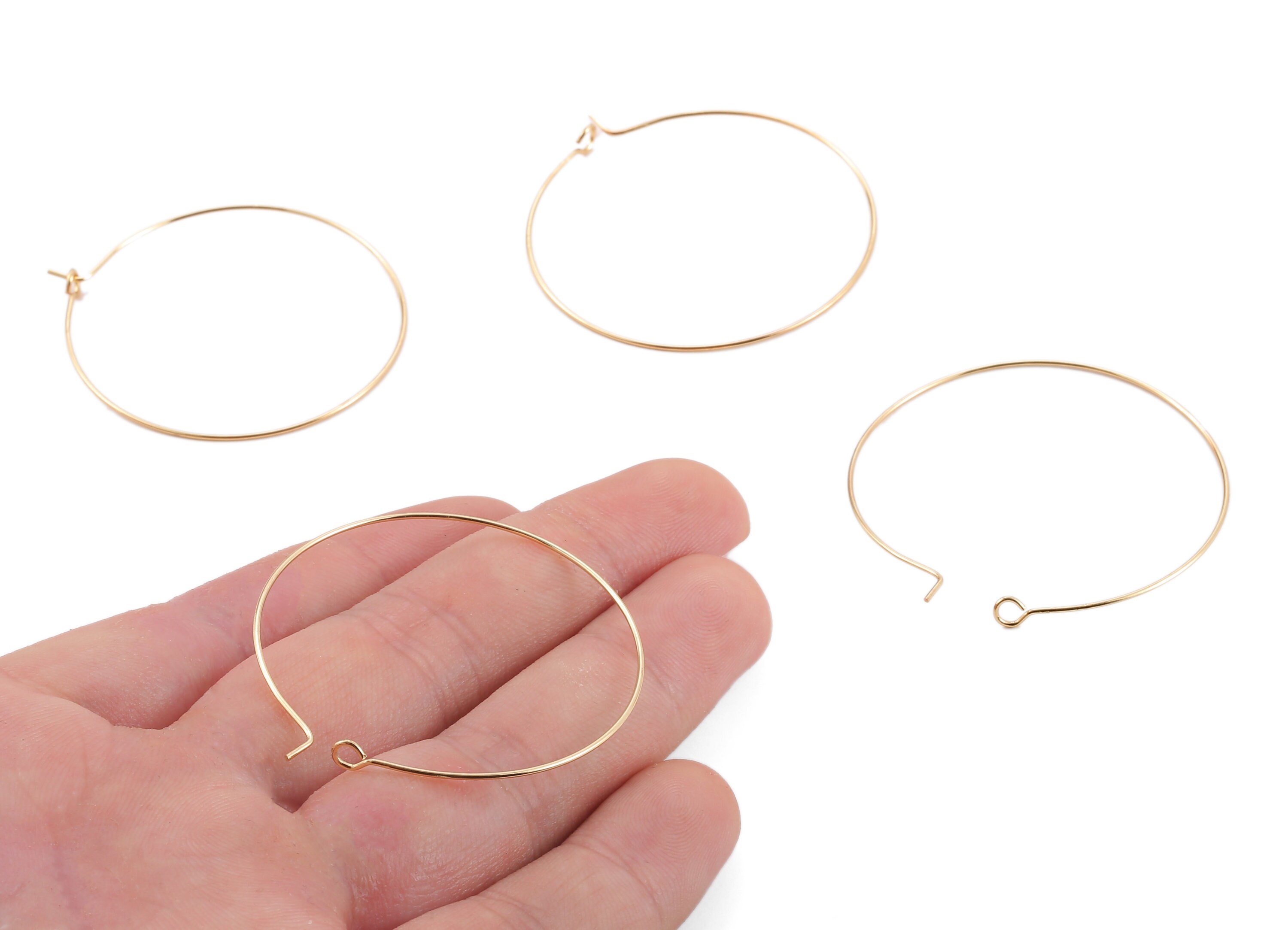 Brass Earring Circle Hoops - Brass Earring Circle Ear Wire - 18K Real ...