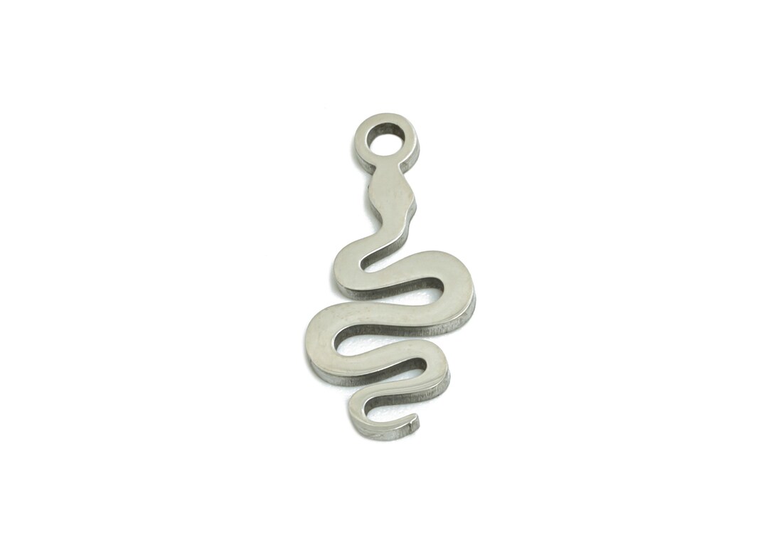 Stainless Steel Snake Charms - Modern Minimalist Snake Pendant for ...