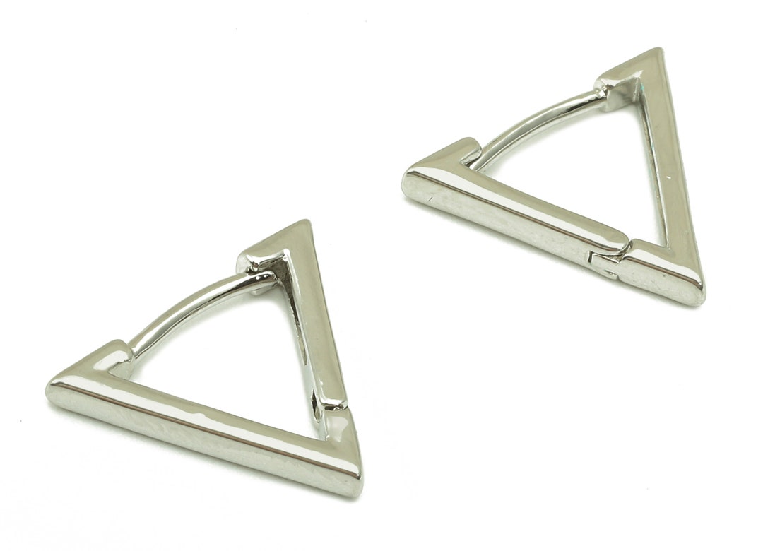 Brass Triangle Earrings Clasps - Dainty Triangle Hoop Clasp - Earring ...