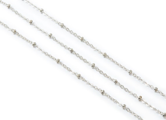 Ball Satellite Flat Cable Chain silver Tone Plated Chain | Etsy