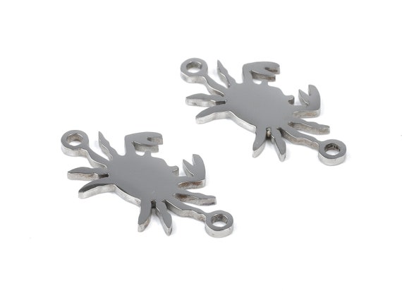 Stainless Steel Crab Connector Crab Earrings Charms and | Etsy