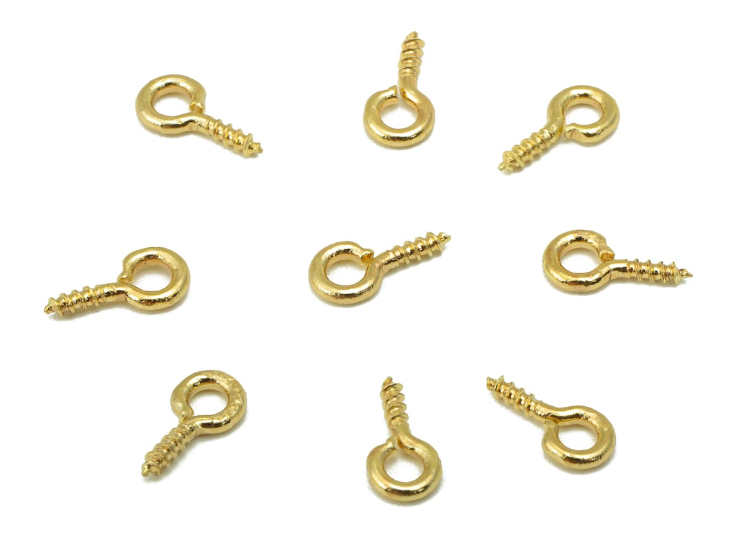 Brass Screw Eye Bails Brass Eye Screw Charm mini Eye Pin Hook Charm ...