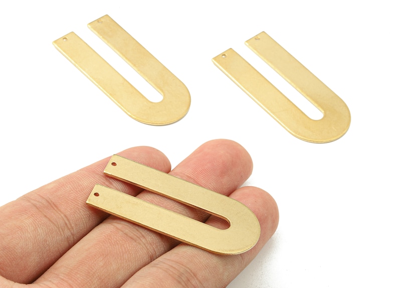 Brass U Connectors - Raw Brass U Pendant - Brass U Necklace - 2 Holes ...