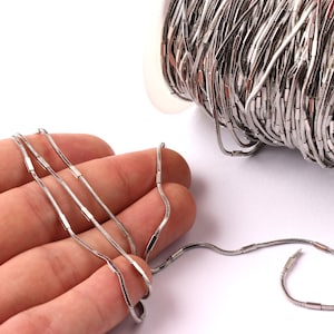 Bar Satellite Cube Snake Chain - Brass Chain- Silver Plated - Soldered ...