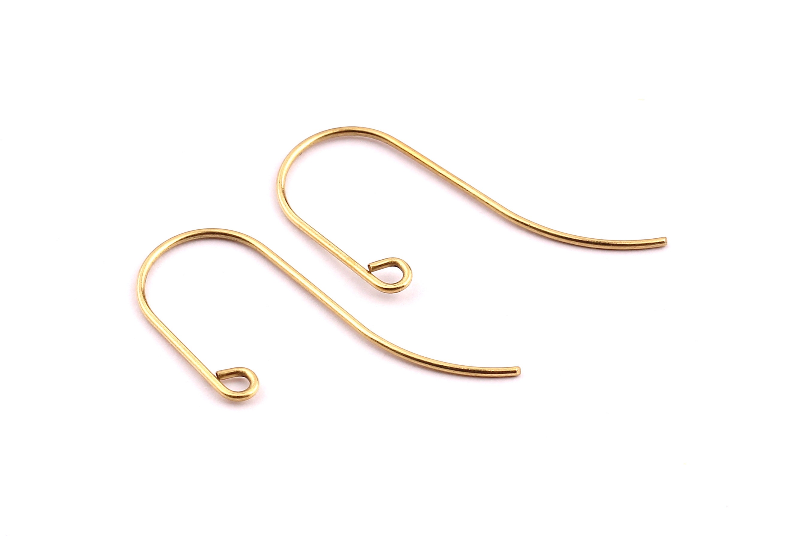 Brass Earring Wires Raw Brass Ear Wire Jewelry Supplies - Etsy