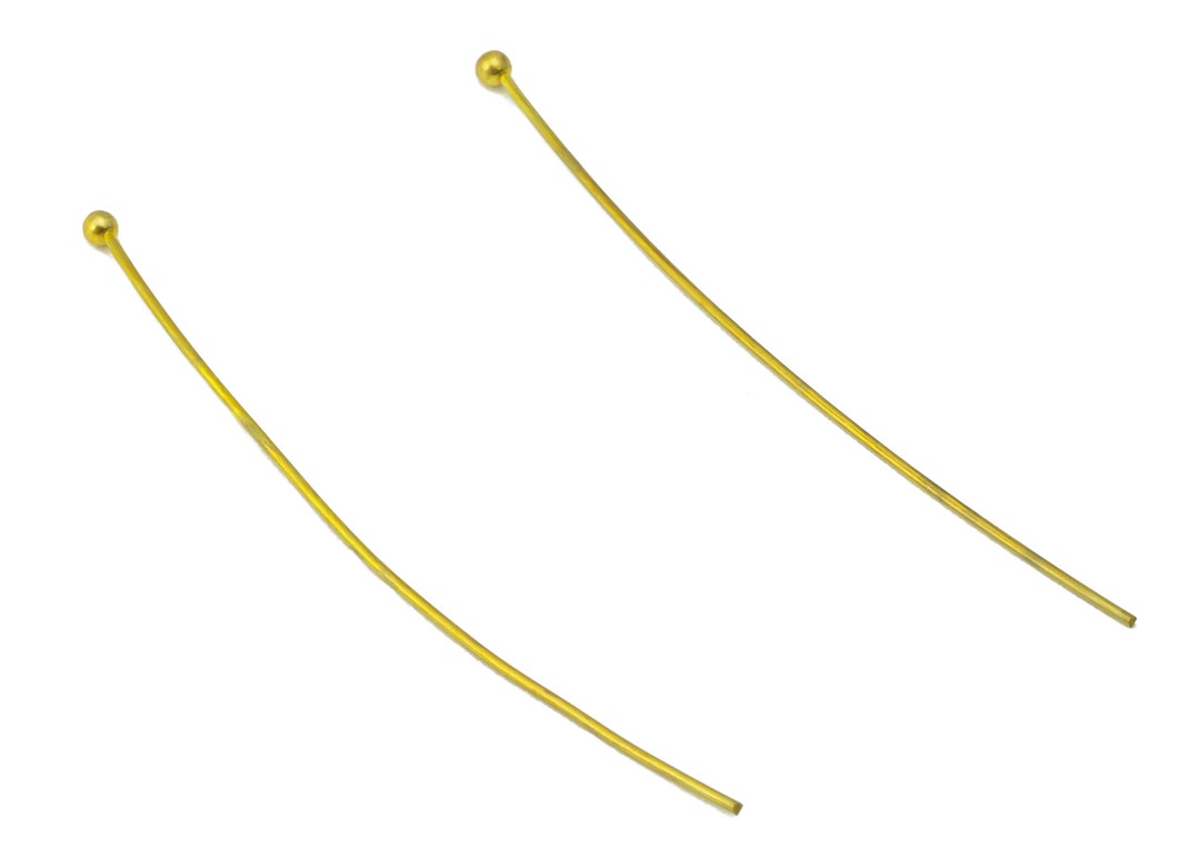 Brass Needle Ball Head Pin - Raw Brass Nail - Brass Slender Ball ...