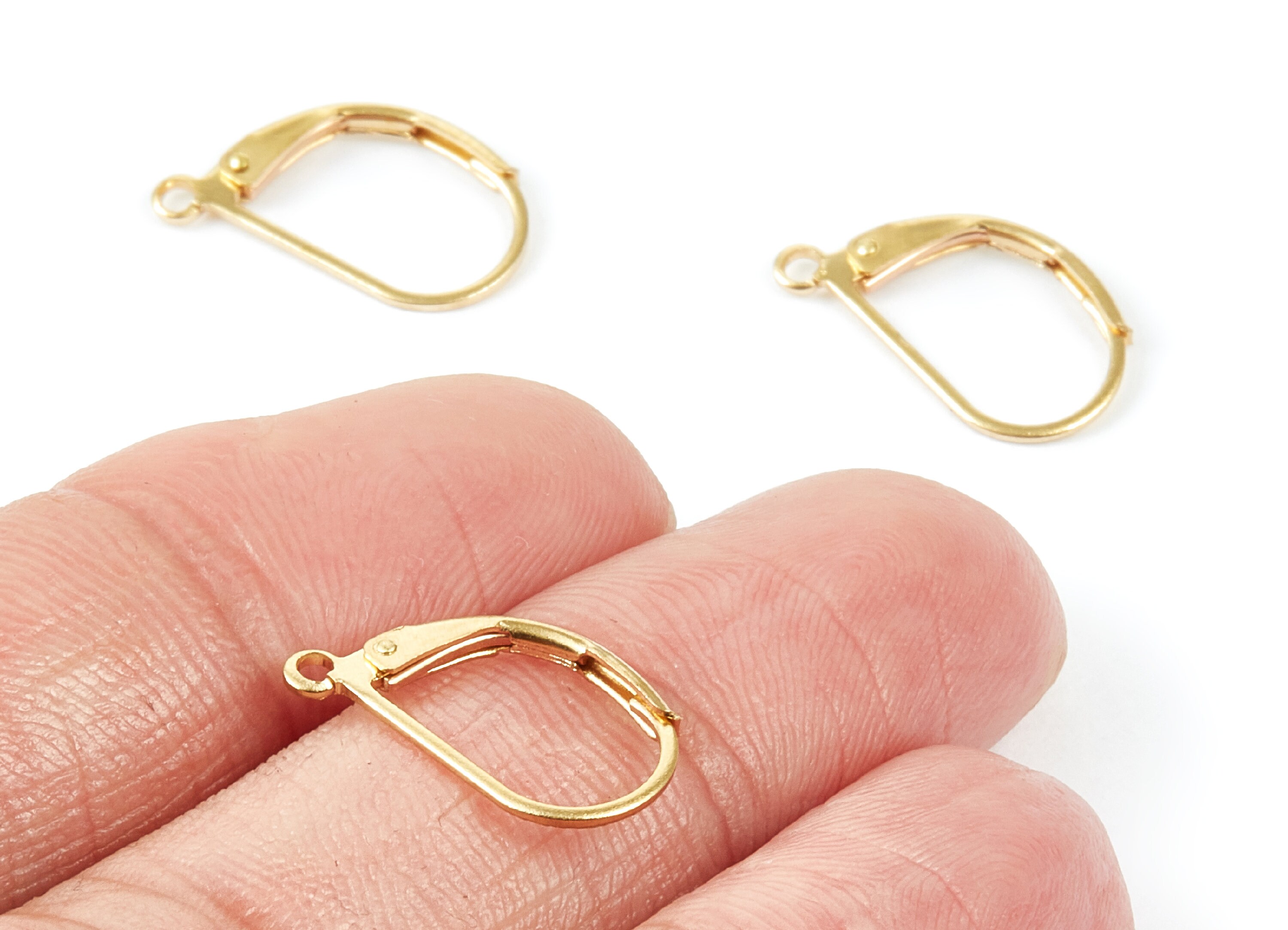 Brass Leverback Earring Clasp - Raw Brass Plain Leverback - Earring ...