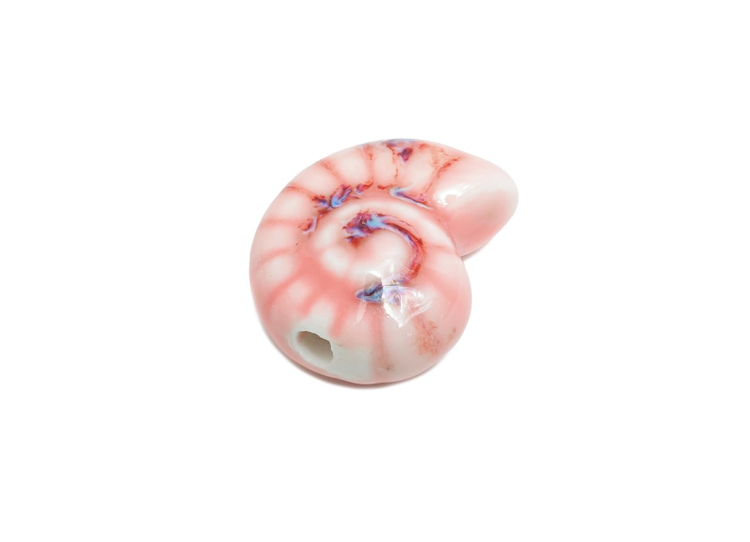 Glazed Ceramic Snails Beads - Ceramic Spiral Jewelry Component ...
