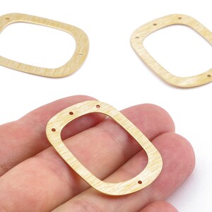 Brass Oval Connectors - Raw Brass Texture Oval Connectors - 4 Holes ...