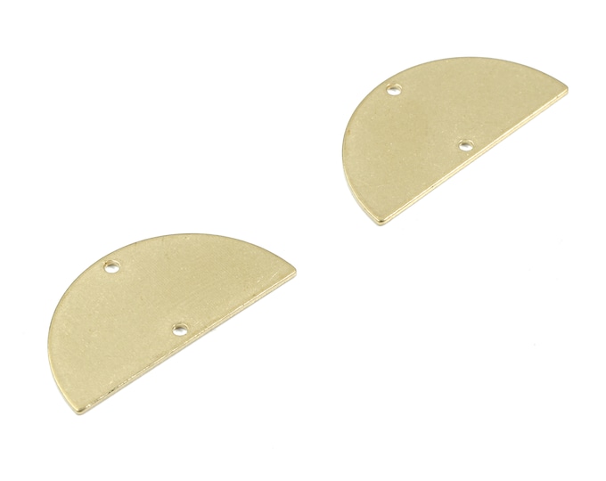 Brass Semi Circle Connector Raw Brass Textured Half Moon - Etsy