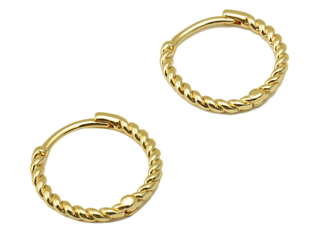 Brass Twisted Hoop Earring Clasp - Brass Twist Chain Round Hoop Clasp ...