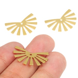 Brass Sun Charms - Raw Brass Sun Earrings and Pendant - Brass Sun ...