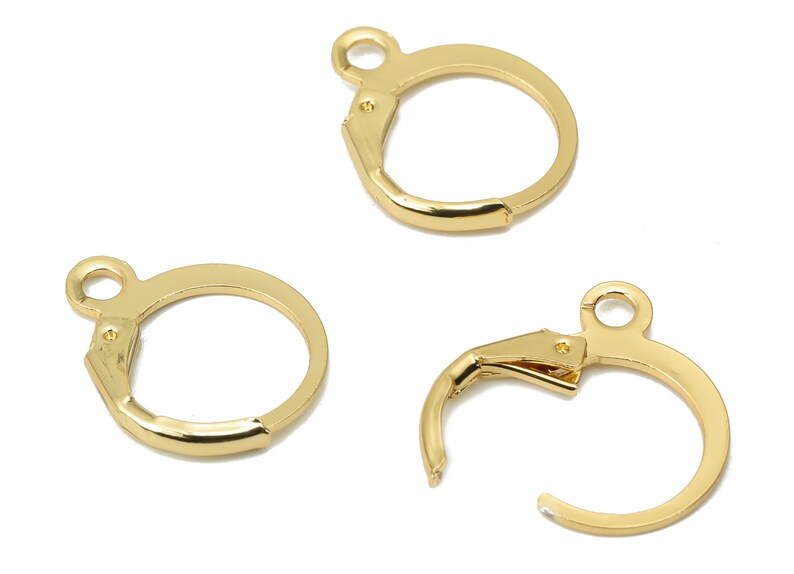 Brass Plain Leverback Gold Leverback Earring Clasp 18K - Etsy