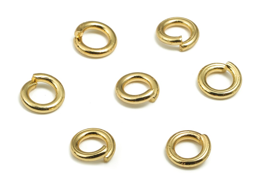 Brass Open Jump Rings - 6x1.2mm - 18K Real Gold Plated Brass - Not ...