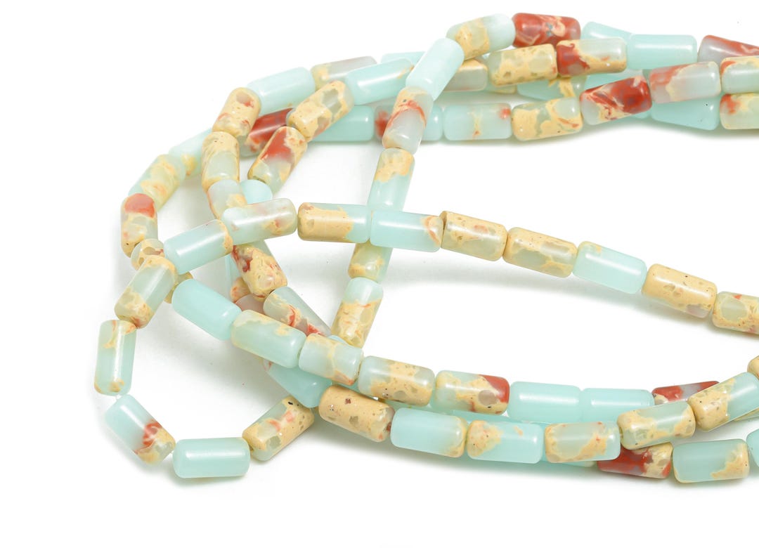 6x3mm Dyed Shoushan Bead - Cylinder Bead 15.35 Inch/strand - Colored ...