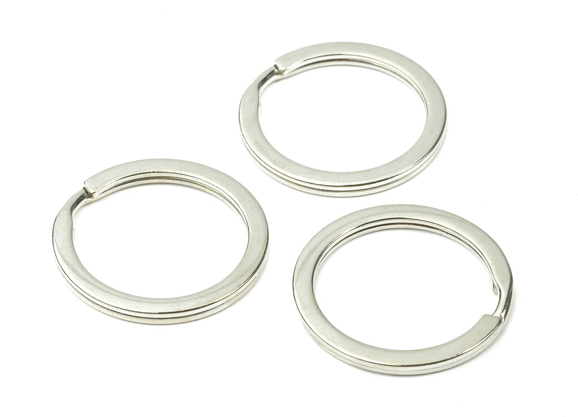 Silver Plated Metal Key Rings Flat Split Rings Circle Key | Etsy
