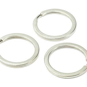Silver Plated Metal Key Rings - Flat Split Rings - Circle Key Rings ...