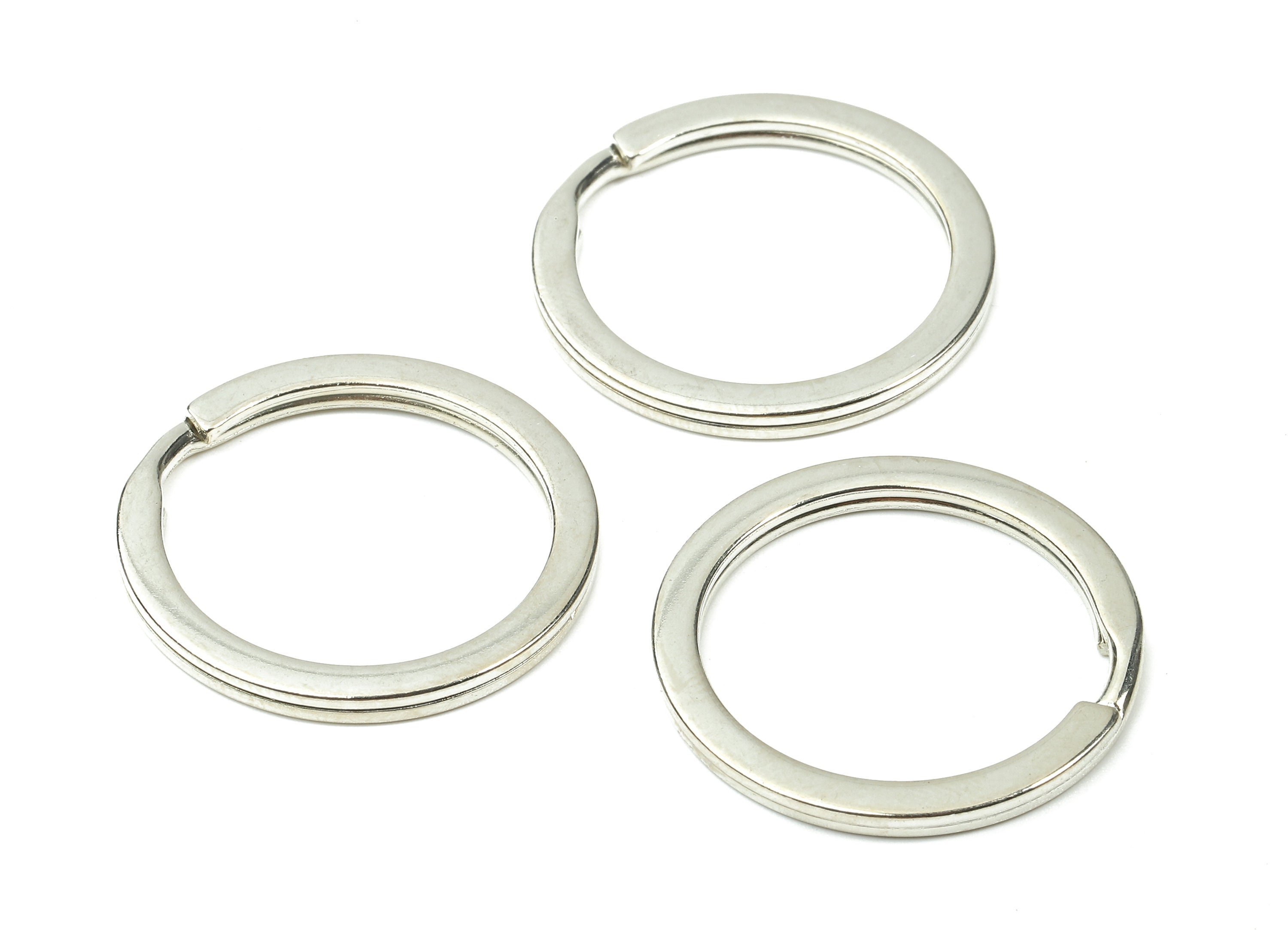 Silver Plated Metal Key Rings Flat Split Rings Circle Key | Etsy