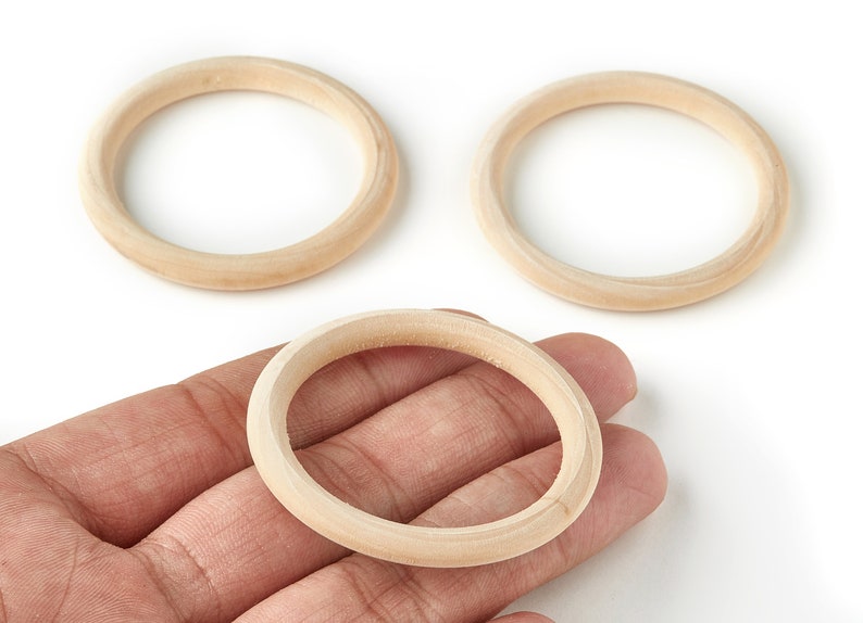 Round Unfinished Natural Wood - Ring Circle Wood Ring - Natural Wood ...