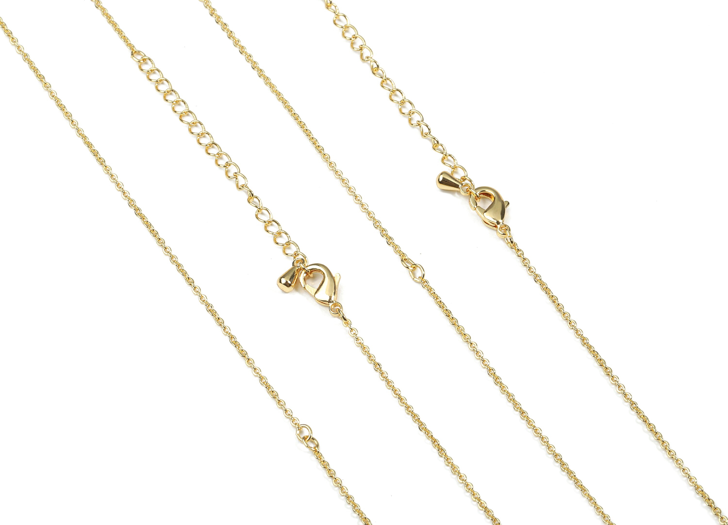 Finished Cable Chain 18 Inch Gold Tone Plated Cable Chain - Etsy