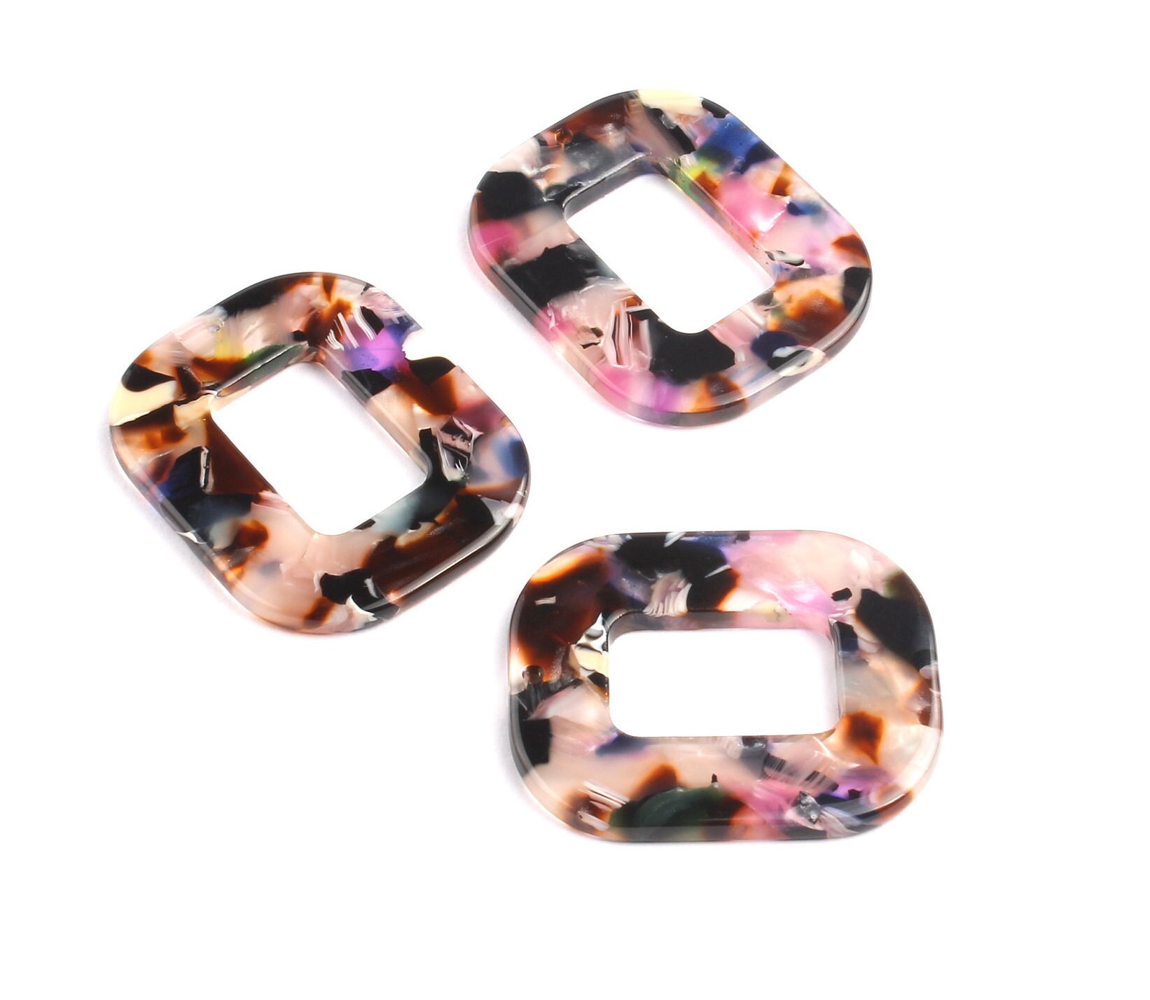 Acetate Rectangle Charms Rectangle Earrings and Pendant - Etsy