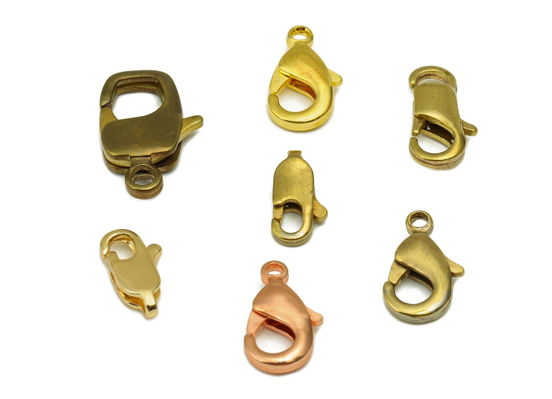 Brass Mini Lobster Clasp - Raw Brass Circle Parrot Clasps - Parrot ...