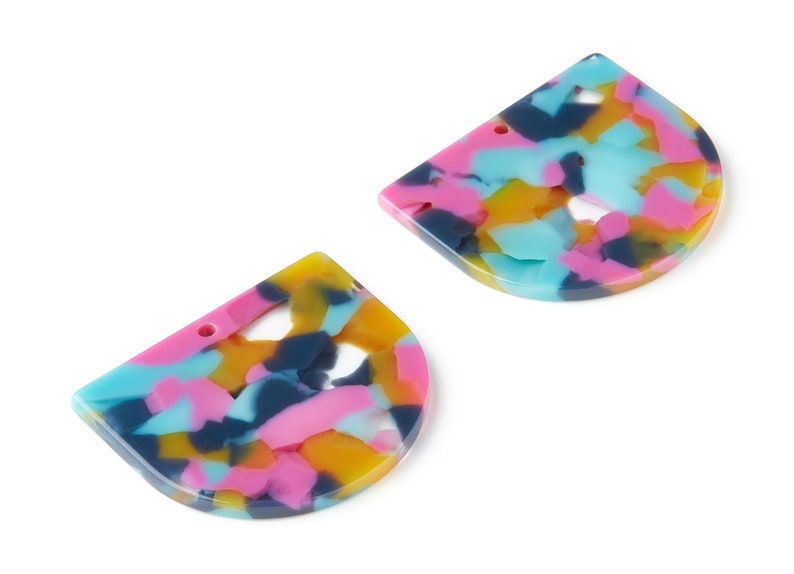 Acetate D Earring Charms - D Shaped Pendant - Earring Findings ...