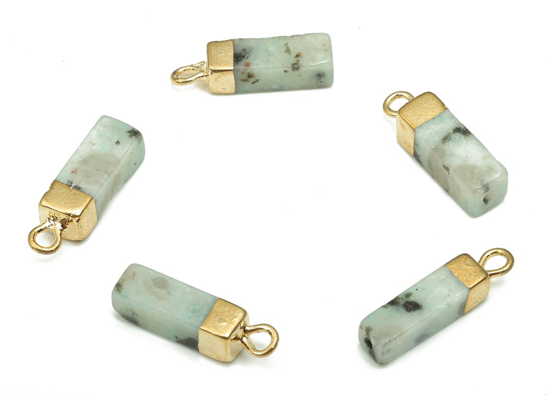 Tianshan Blue Stone Charms - Iron Blue Rectangle Pendant - Natural ...