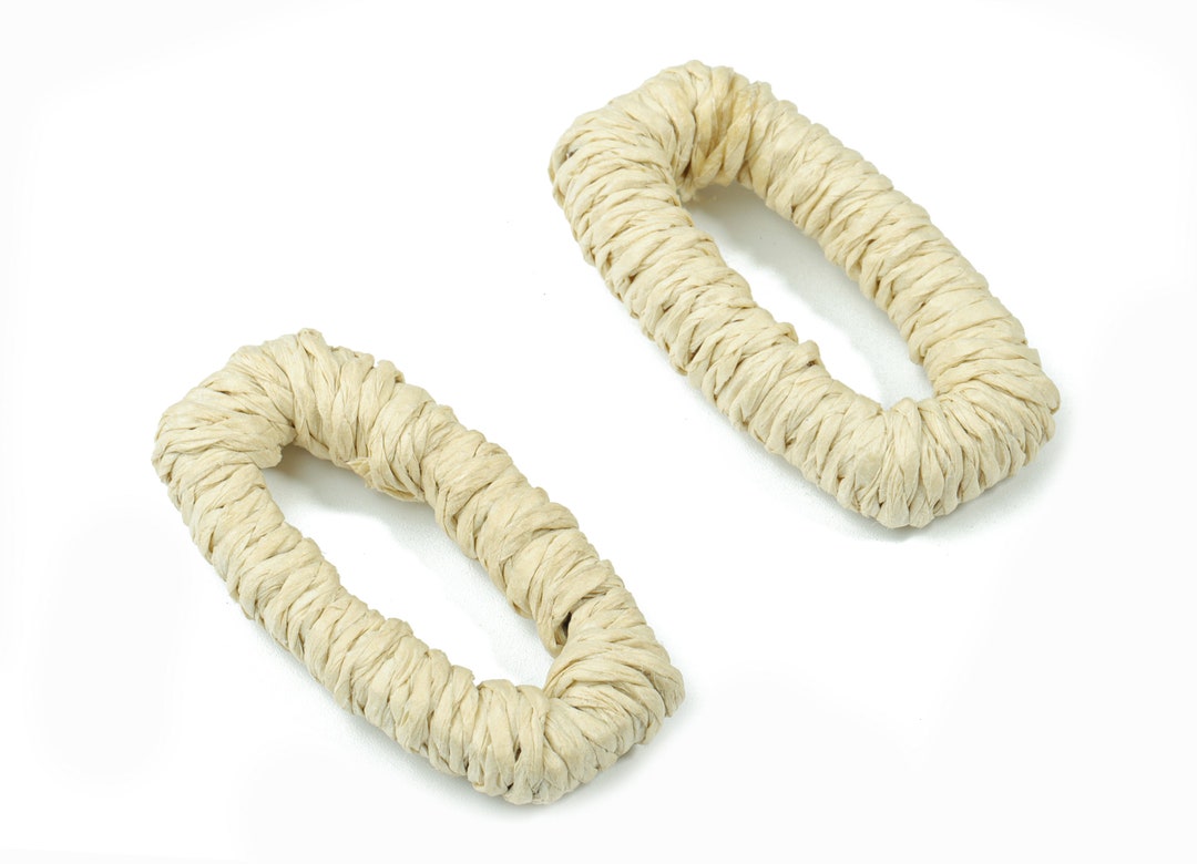 Handwoven Rattan Rope Earrings - Oval Rattan Earrings Charms - Wooden ...