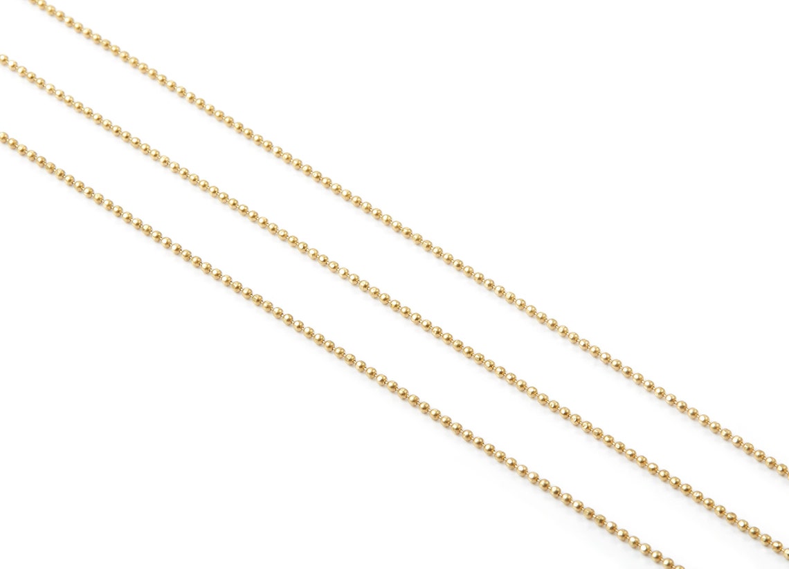 Faceted Tiny Ball Chain raw Brass Chain Raw Brass | Etsy