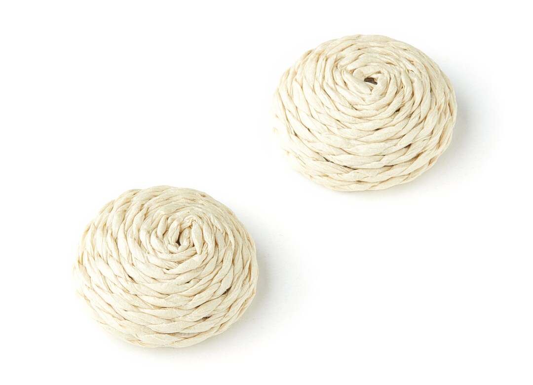 Handwoven Rattan Earrings - Round Shaped Rattan Pendant - Wooden Straw ...