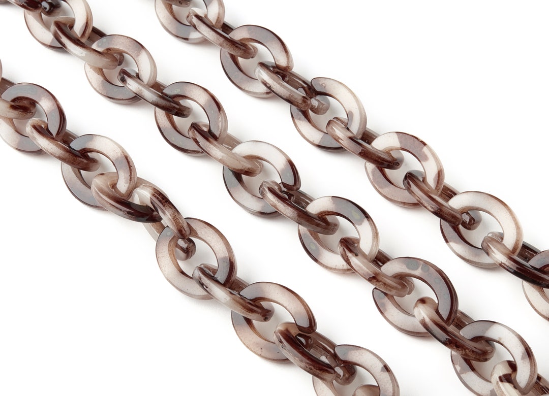 Acrylic Oval Curb Chain Open Link Curb Chain 1strand : 100cm Plastic ...