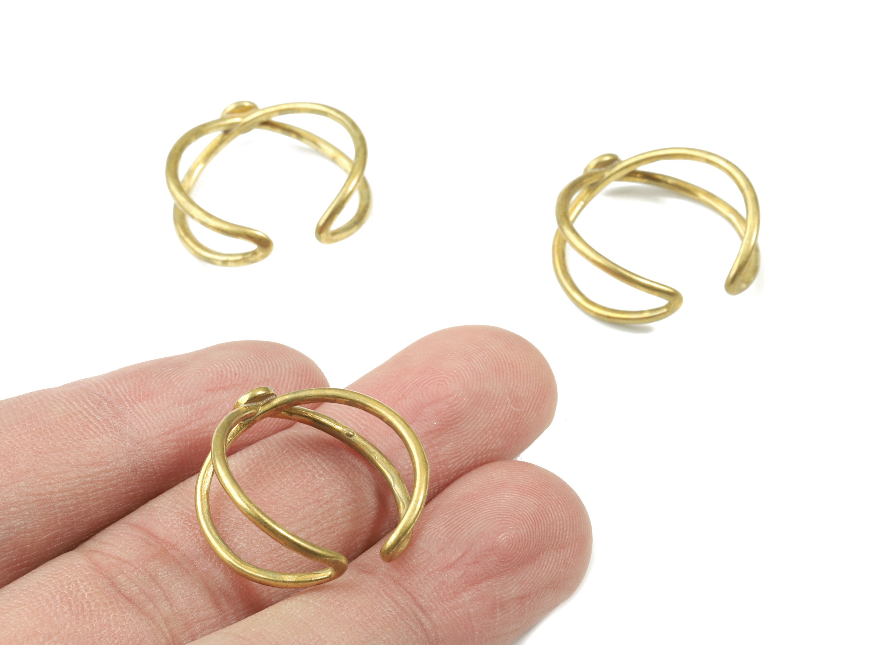 Brass Wire Ring Raw Brass Open Wire Ring Earring Ring - Etsy