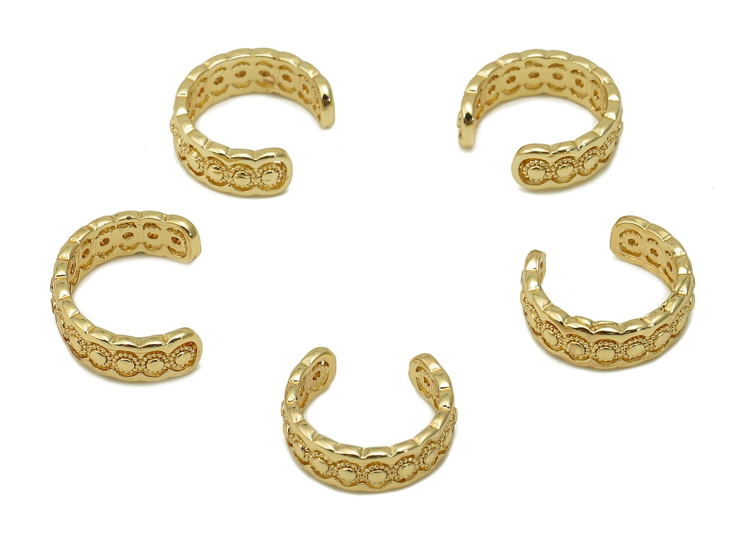 Brass Sun Open Round C Ring - Pattern Hollow Hoop Earring Cuff - Circle ...