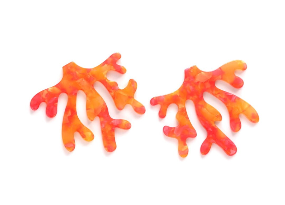 Acetate Coral Charms - Coral Earring and Pendant - Earring Findings ...