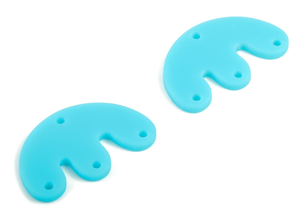 Acrylic D Earring Connector - Blue M Earring Charms - 4 Holes ...