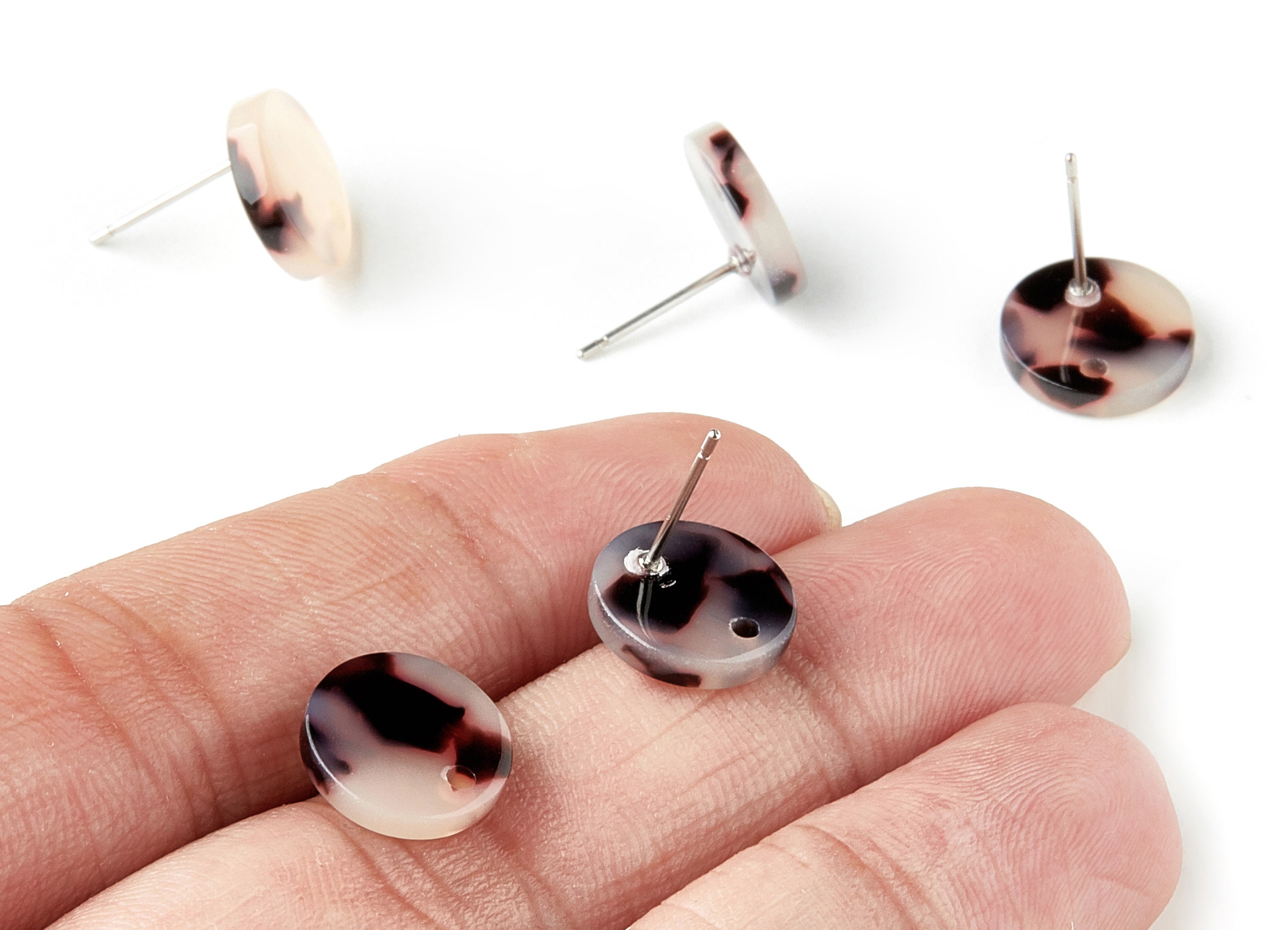 Acetate Acrylic Earring Stud Post Charms Blonde Tortoise - Etsy