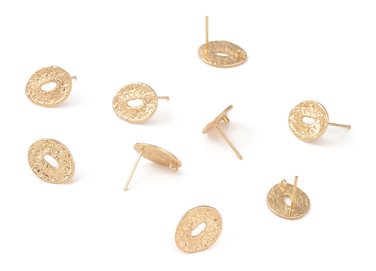 Brass Oval Earring Posts Brass Oval Earring Stud 18K Real - Etsy