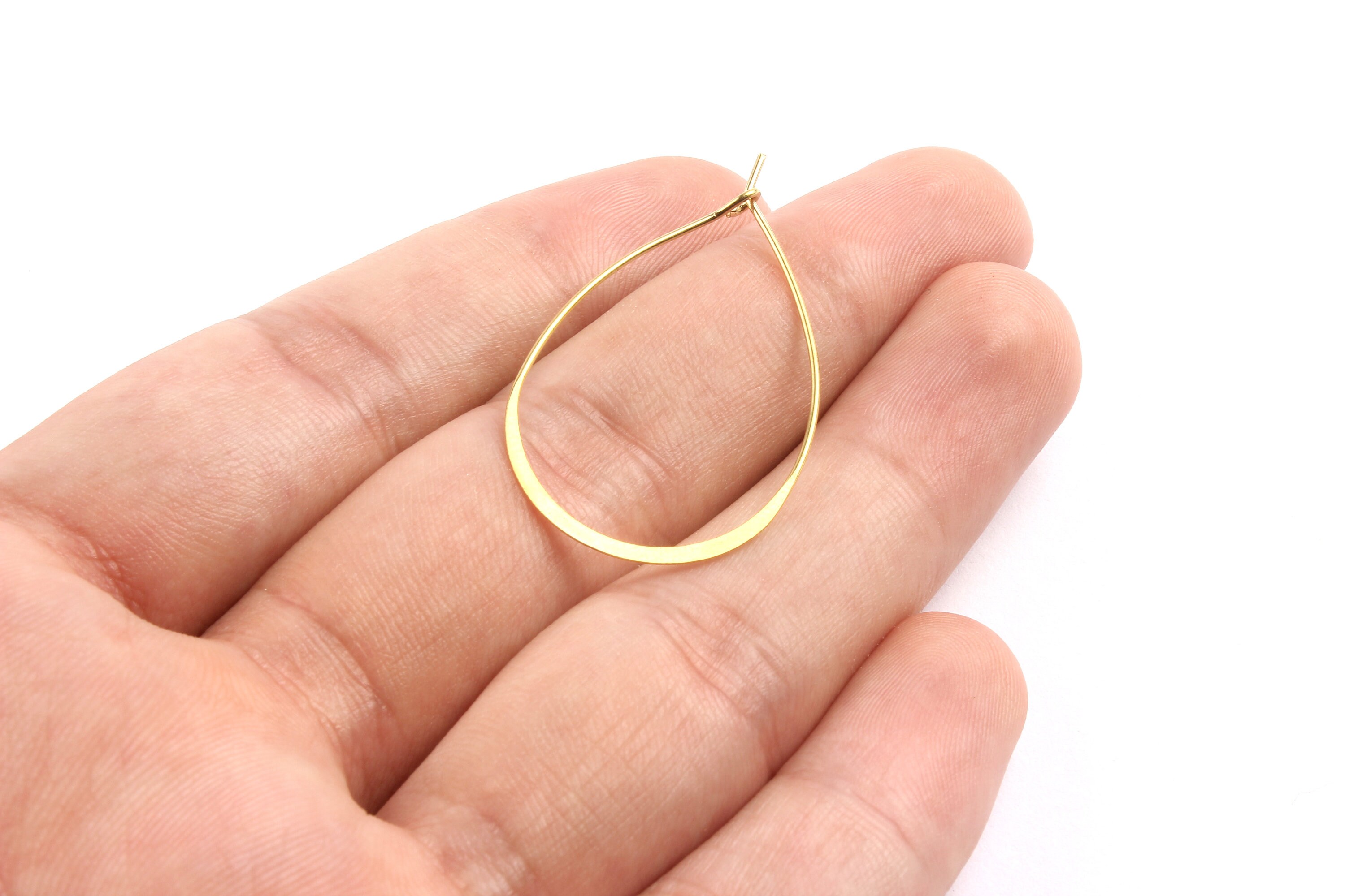 Brass Earring Wire Raw Brass Drop Shaped Ear Wire Earring | Etsy