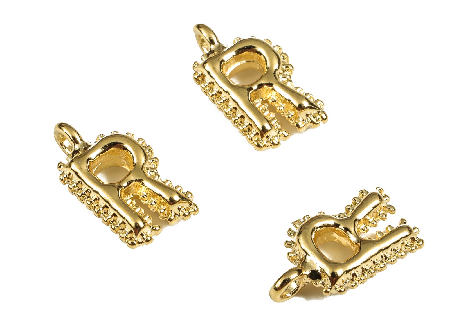 Brass the Letter R Earring Charms Gold the Letter R Pendant - Etsy