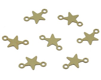20pcs Brass Single Hole Star Charms,raw Brass Star Earrings and Pendant ...