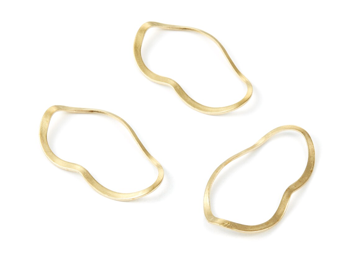 Brass Wavy Oval Charms Wavy Oval Shaped Raw Brass Pendant - Etsy