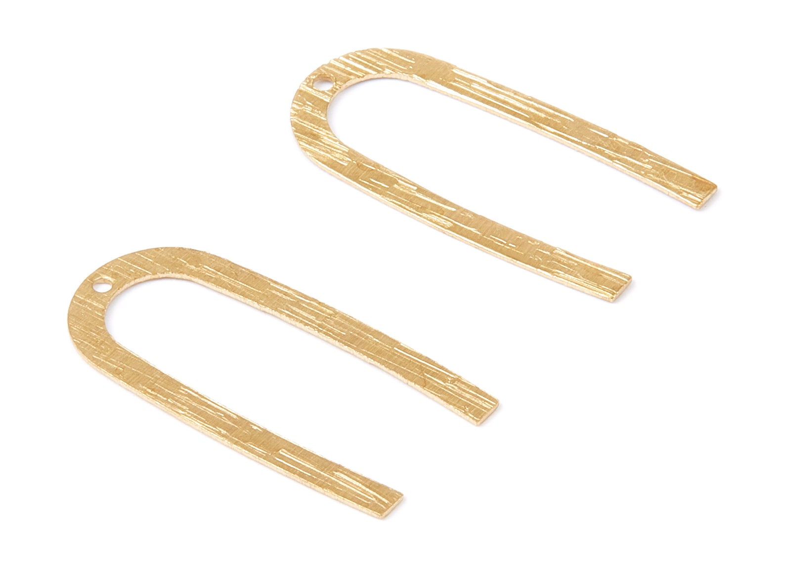 Brass U Charms - Textured U Shaped Raw Brass Connectors With 1 Holes ...
